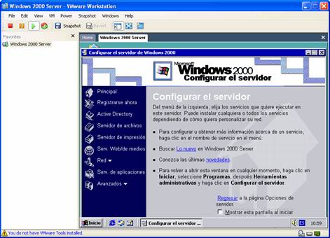 Configuración de Windows 2000 Server